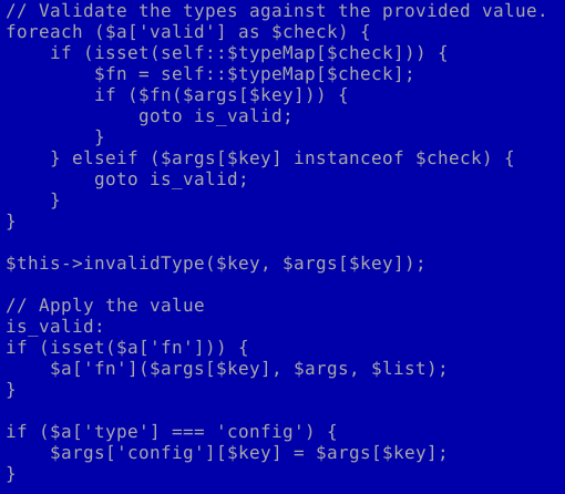 PHP malware obfuscation using goto