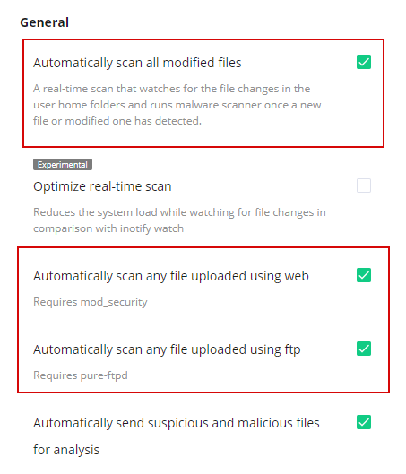 Enabling Real-Time Scanning In Imunify360